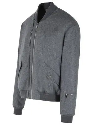 Dolce & Gabbana Grey Virgin Wool Bomber Jacket
