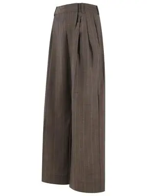 GANNI Wool Pants - Brown