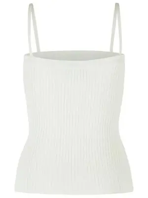 COURREGES Viscose Blend Buckle Tank Top - White