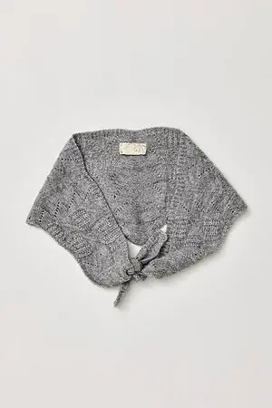 Free People Cable Knit Triangle Scarf - Heather Grey