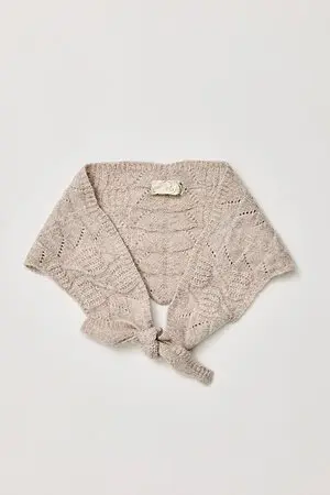 Free People Cozy Cable Triangle Scarf Oat
