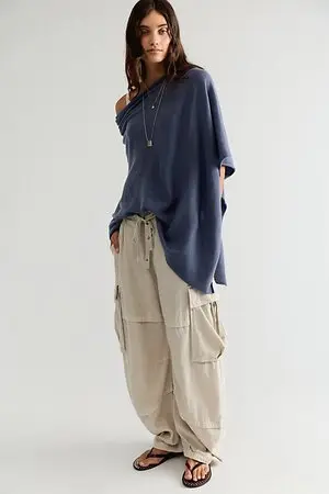 LOOK BY M Simply Cashmere Poncho - Denim