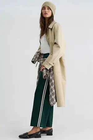 Donni. The Silk Stripe Crop Pants - Fir