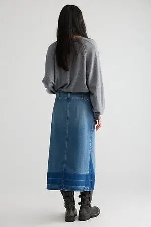 MOTHER Snakcs! The Fortune Cookie Denim Skirt