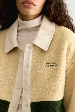 THE TINY BIG SISTER Color-blocked Fleece Jacket