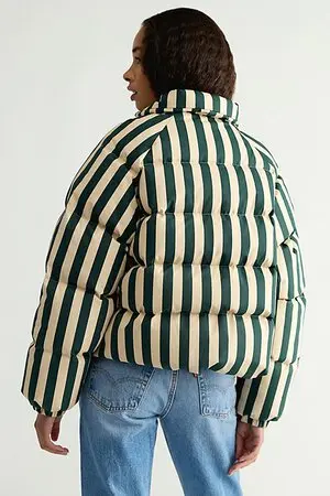 THE TINY BIG SISTER Striped Puffer Jacket