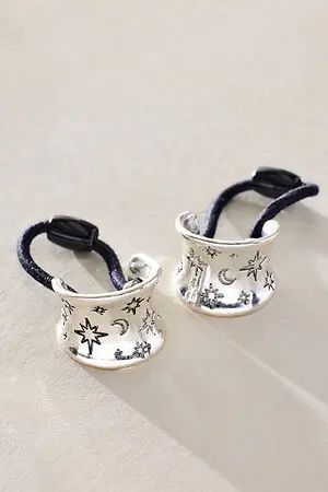 Free People Valerious Hair Tie Set Of 2 - Silver