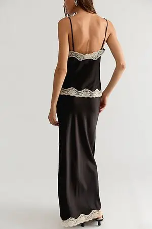 Anna Sui Lingerie Satin Maxi Skirt Set