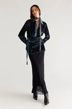 NICHOLAS K Velvet Button-down Shirt