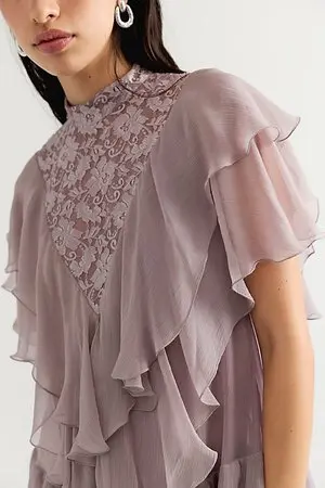 NIGEL PRESTON Ana Lace Mini Dress - Lilac