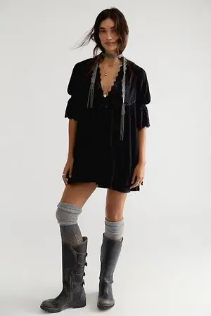 Free People Angel Wings Mini Dress Black