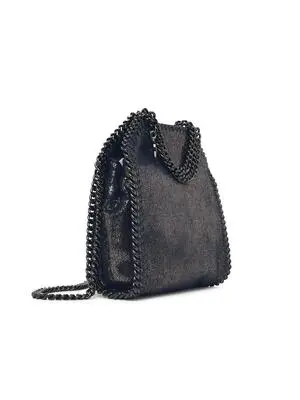 Stella McCartney Tiny Falabella' Bag In 'shaggy Deer' Navy - Blue