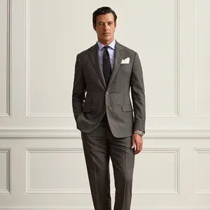 Ralph Lauren Kent Hand-tailored Glen Plaid Wool Suit - Brown