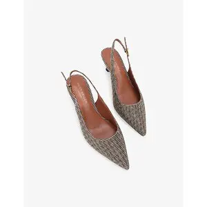 Kurt Geiger Belgravia Houndstooth Woven Slingbacks
