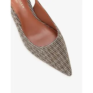 Kurt Geiger Belgravia Houndstooth Woven Slingbacks