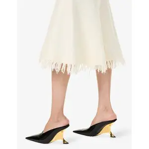Bottega Veneta Fringed-trim Wool-blend Midi Skirt