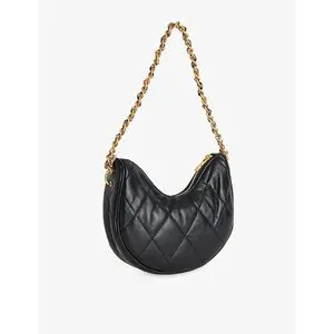 Burberry Horseshoe Chain Leather Shoulder Bag - Black