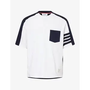 Thom Browne Contrast-panel Oversized Cotton T-shirt