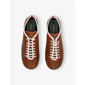 Dries Van Noten Slim Snake-print Leather Trainers