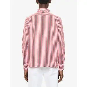 Thom Browne Lobster-embroide Striped Cotton Shirt