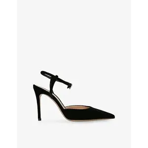 GIANVITO ROSSI Sofia 95 Velvet Heeled Courts - Black