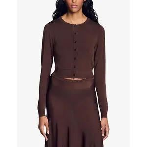 Sandro Round-neck Fine-knit Cardigan