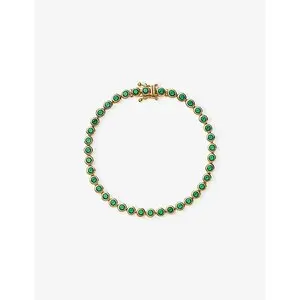 MISSOMA Tennis Round 18ct -plated Brass And Emerald Bracelet - Gold