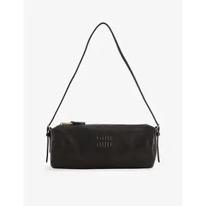 Miu Miu Embossed Logo Round Leather Shoulder Bag