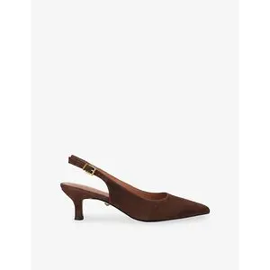 Kurt Geiger Stepney Pointed-toe Leather Slingbacks - Brown