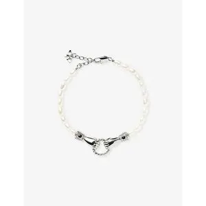 MISSOMA Harris Reed X In Good Hands Plated, Pearl And Onyx Beaded Bracelet - Silver
