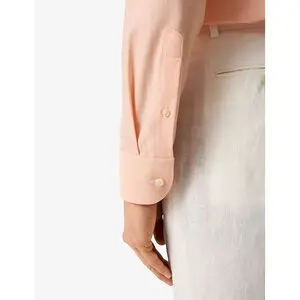 Eton Spread-collar Contemporary-fit Cotton-poplin Shirt - Orange