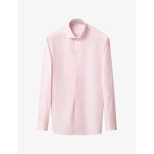 Eton Spread-collar Contemporary-fit Cotton-poplin Shirt - Pink