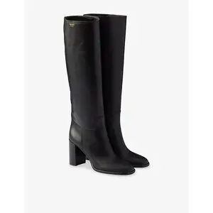 Prada Round-toe Leather Knee-high Boots