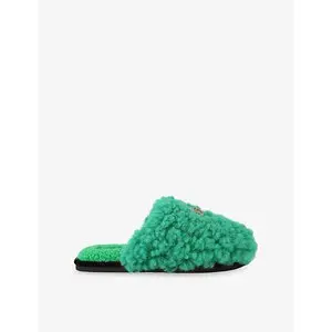 Kurt Geiger Kensington Faux-shearling Slippers - Green Oth