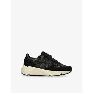 GOLDEN GOOSE Running Sole 90100 Glitter-embellished Trainers - Black