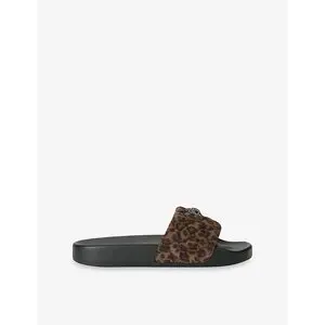 Kurt Geiger Meena Eagle Suede Slides - Brown/oth