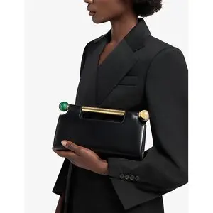 BVLGARI Tubogas Spheres Leather Clutch - Black