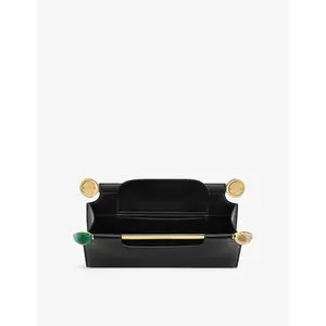 BVLGARI Tubogas Spheres Leather Clutch - Black
