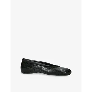 Dries Van Noten Snake-print Leather Ballet Flats