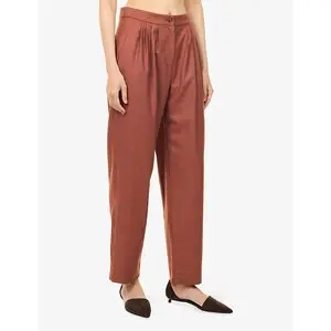BLAZÉ MILANO Fox Pleated Wool-blend Trousers