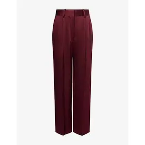 BLAZÉ MILANO Fox Pleated Satin Trousers - Wine