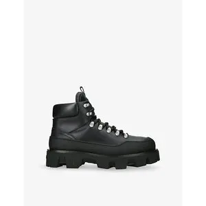 Moncler Peak Trek Leather Hiking Boots - Black
