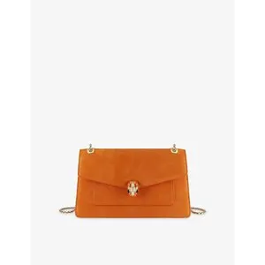 BVLGARI Serpenti Suede Shoulder Bag