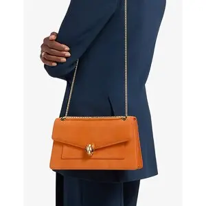 BVLGARI Serpenti Suede Shoulder Bag