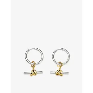 MISSOMA Lucy Williams Knot T Bar Charm 18ct Gold And Silver Plated Brass Hoop Earrings - Mixed