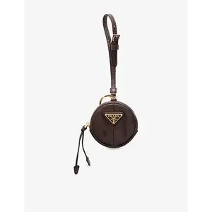 Prada Round Mini Leather Pouch - Brown