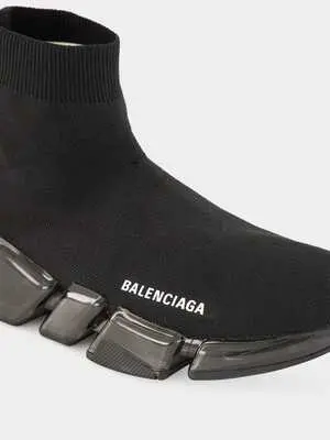 Balenciaga Speed 2.0 Full Clear Sole Recycled Knit Sneaker - Black