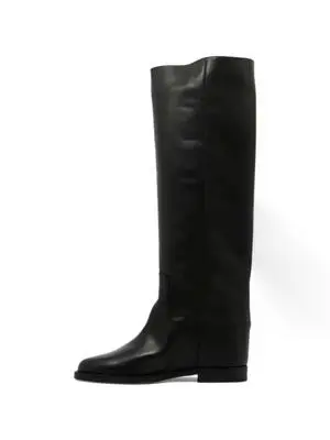 VIA ROMA 15 V-logo Knee-high Leather Boots