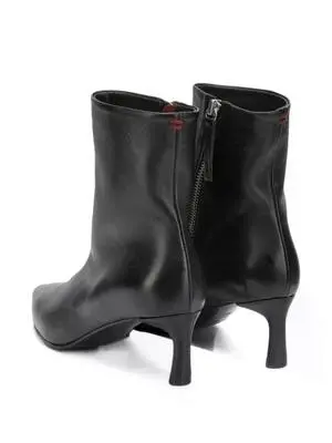 HALMANERA Pointed-toe Leather Ankle Boots