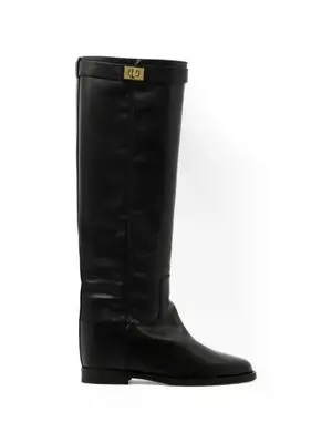 VIA ROMA 15 Buckled Leather Boots